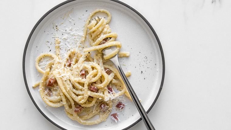 Classic Creamy Carbonara with Pancetta | Chef Sous Chef