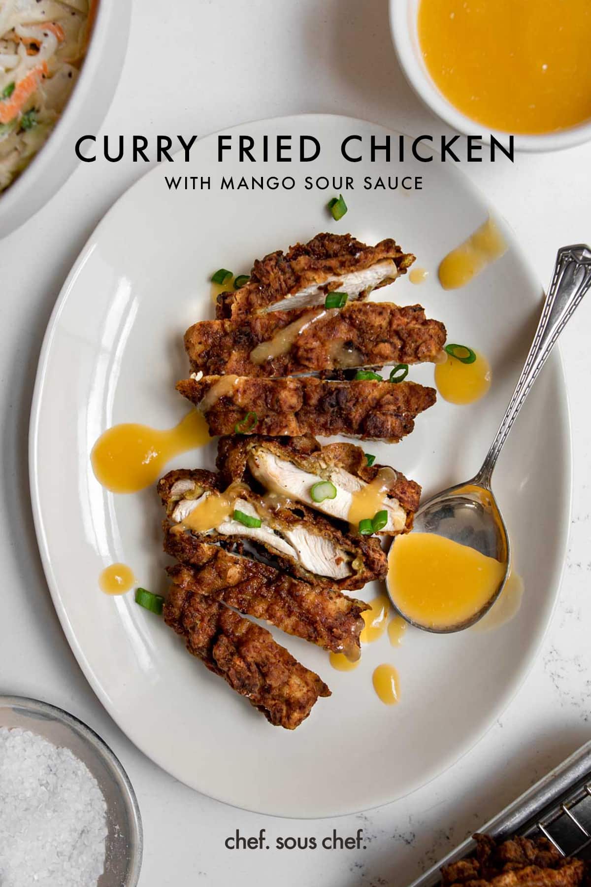 Spicy Curry Fried Chicken with Mango Sour - Chef Sous Chef