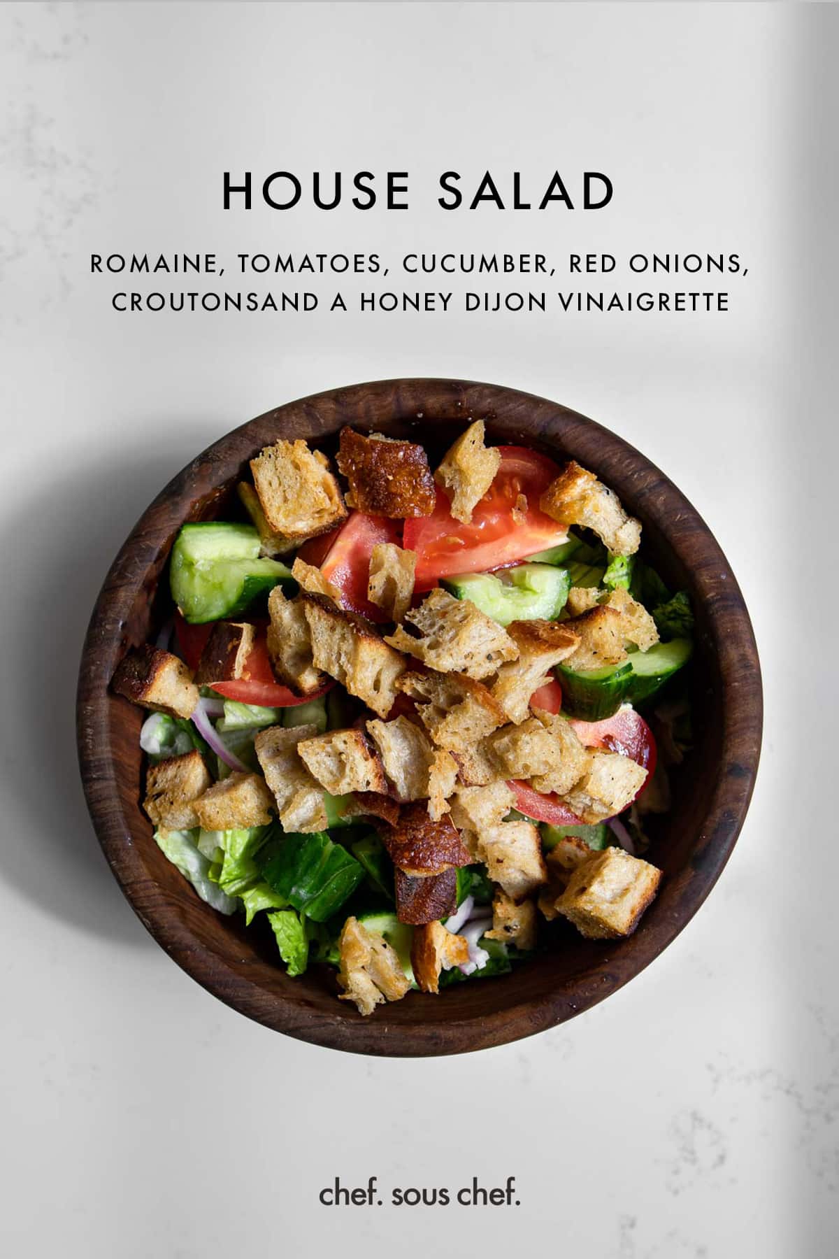 Simple House Salad with Honey Dijon Vinaigrette - Chef Sous Chef