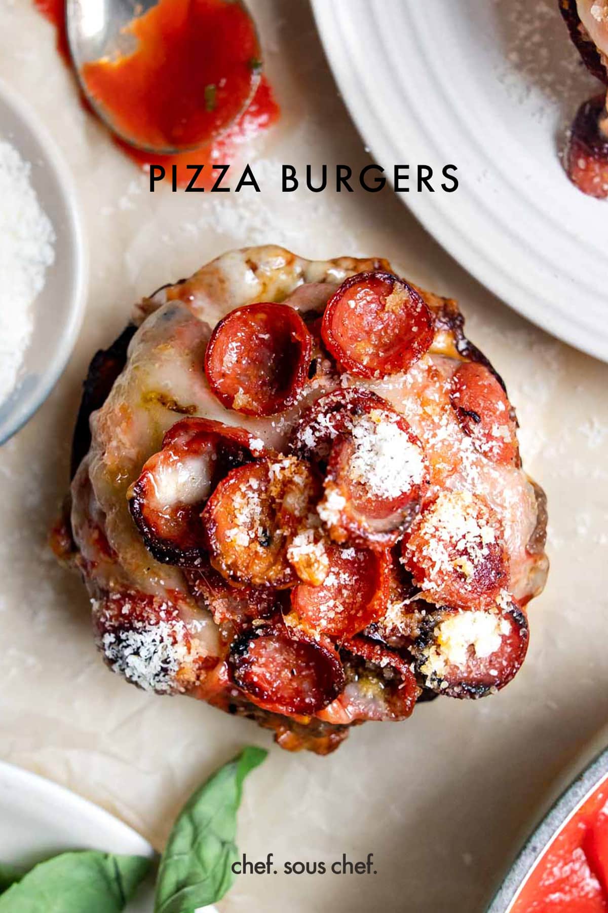 Pizza Burger with Pepperoni - Chef Sous Chef