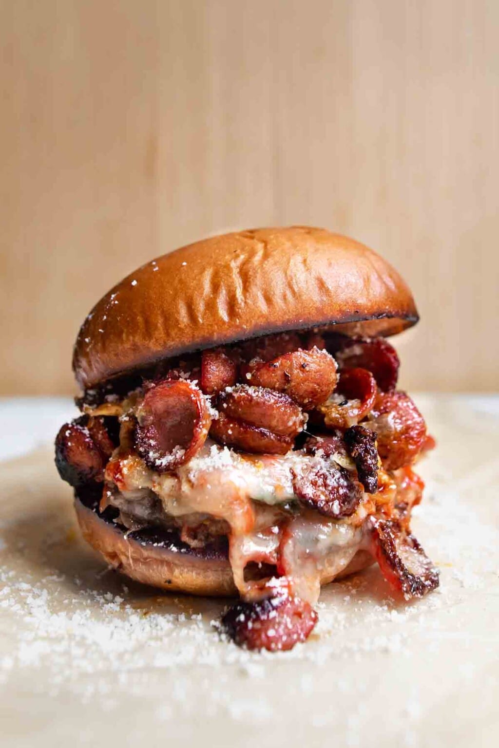 Pizza Burger with Pepperoni - Chef Sous Chef
