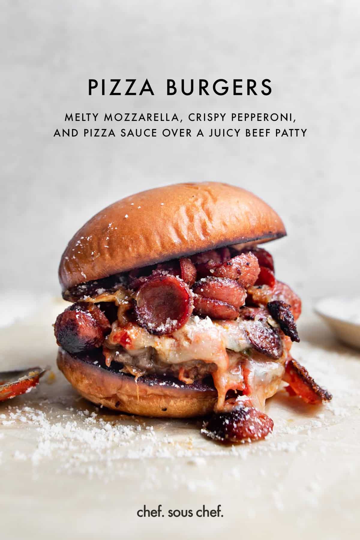 Pizza Burger with Pepperoni - Chef Sous Chef