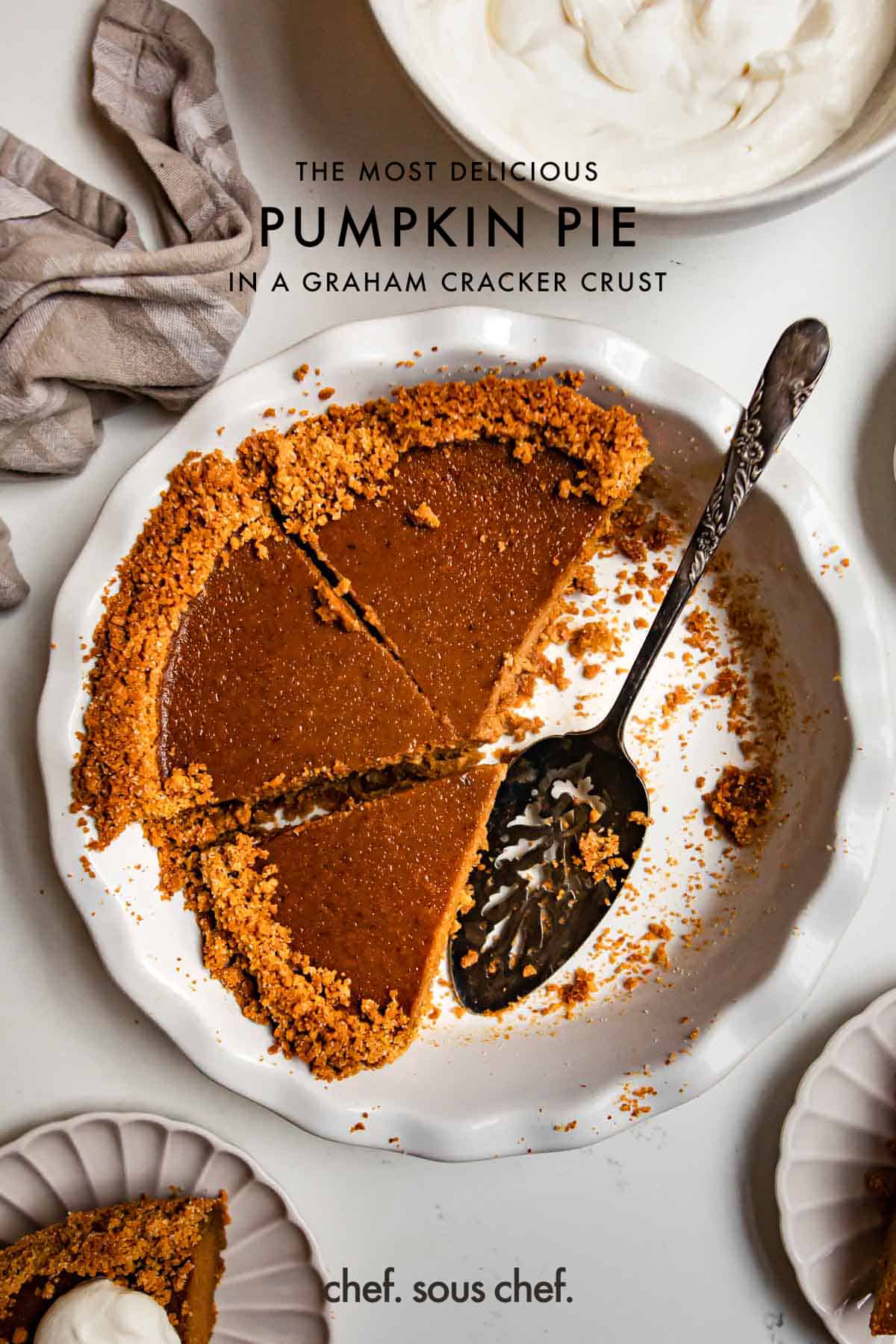 Pumpkin Pie with Graham Cracker Crust - Chef Sous Chef
